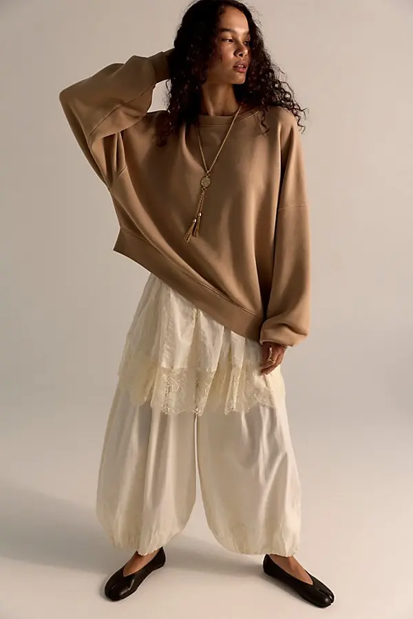 Free People We The Free Jj Asymmetric Sweatshirt - Travertine