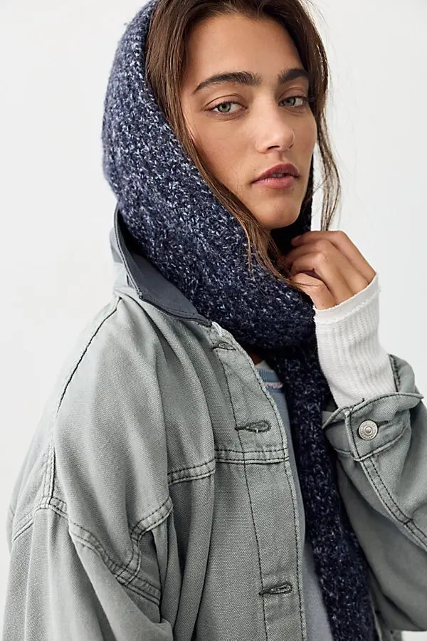 Free People Cloud Cable Hood - Indigo