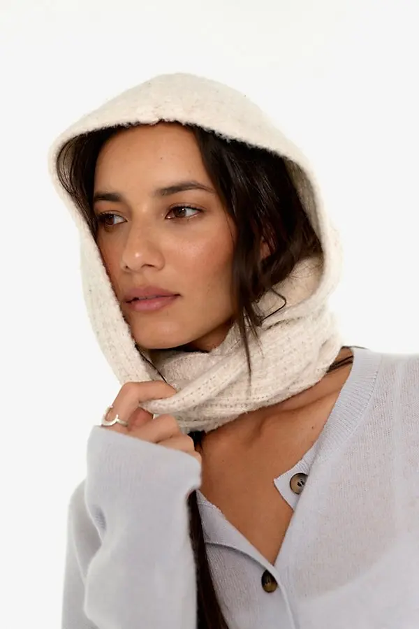 Free People Cloud Cable Hood - Ivory