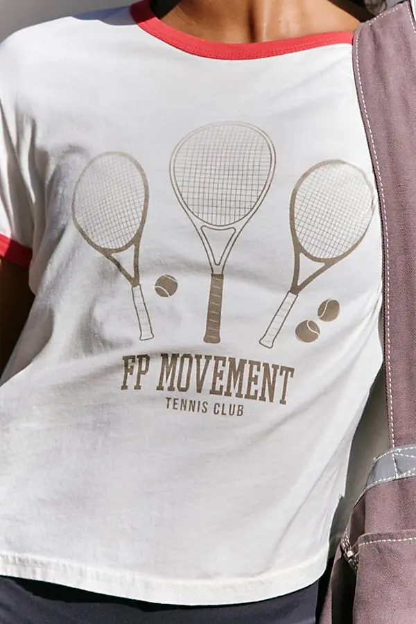 Free People Tennis Ringer Tee - Ivory