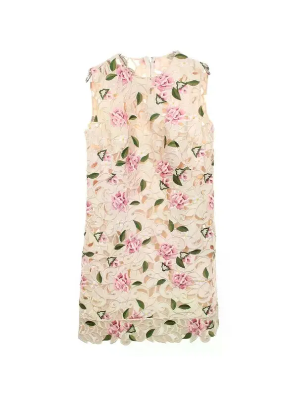 Dolce & Gabbana 2000s Floral Embroidered Mini Dress