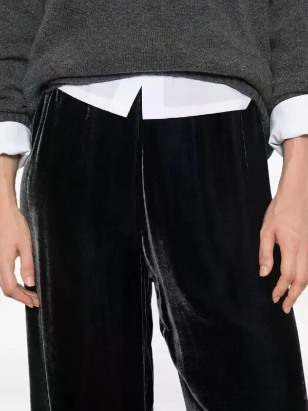 WHYCI Elasticaced-waist Velvet Trousers