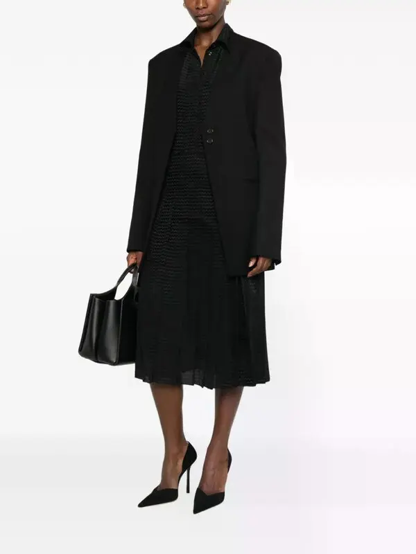 Fendi Pleated Zigzag Pattern Midi Dress