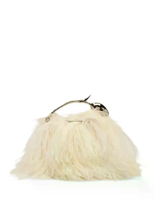 Erdem Mini Bloom Feather-embellished Tote Bag - Neutrals