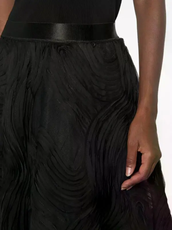 NISSA Textured Flared Midi Skirt
