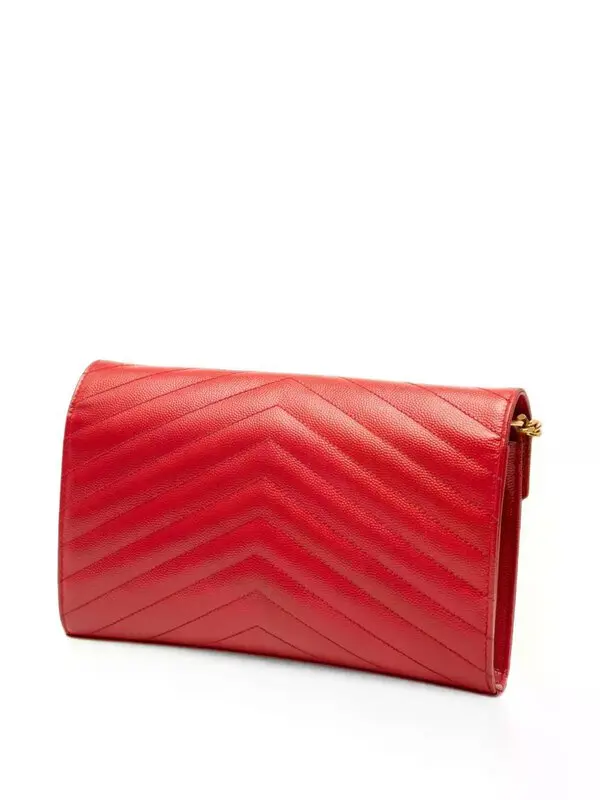 Saint Laurent Monogram Envelope Wallet On Chain Crossbody Bag - Red