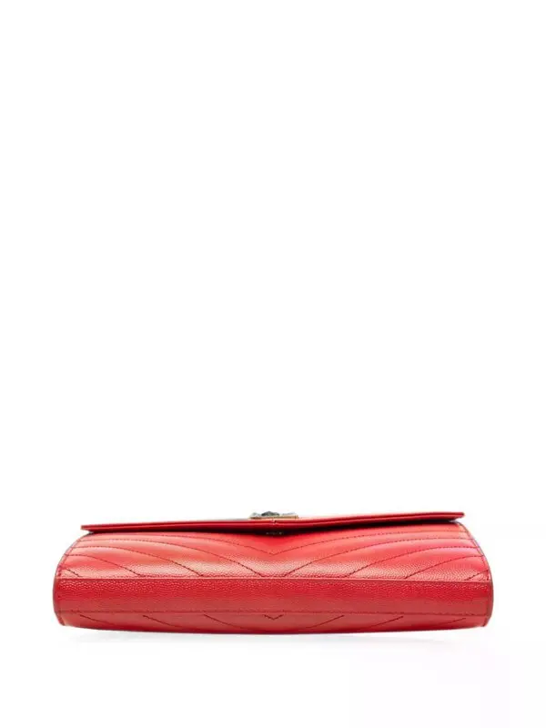 Saint Laurent Monogram Envelope Wallet On Chain Crossbody Bag - Red