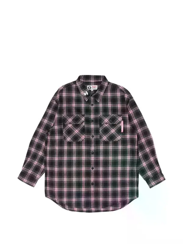 AAPE BY *A BATHING APE Moonface Plaid Shirt - Pink
