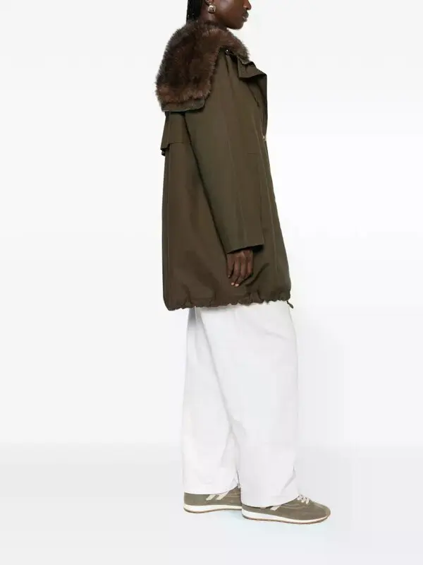 VALENTINI 1972 Faux-fur Trim Drawstring Coat