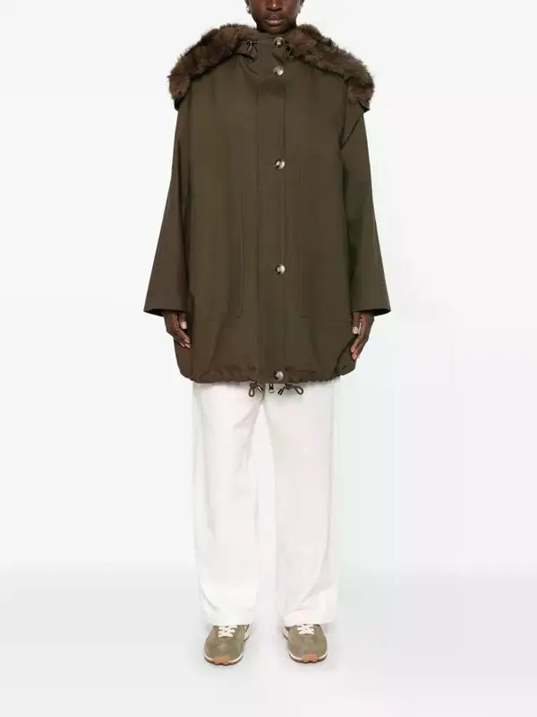 VALENTINI 1972 Faux-fur Trim Drawstring Coat