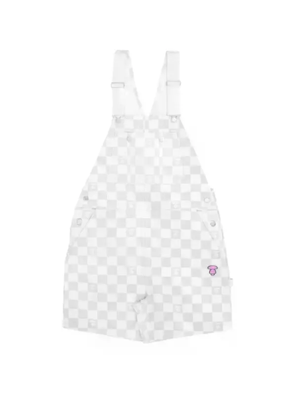 AAPE BY *A BATHING APE Moonface Checked Dungarees - Grey