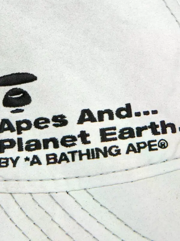 AAPE BY *A BATHING APE Distressed Logo-embroidered Cap - White