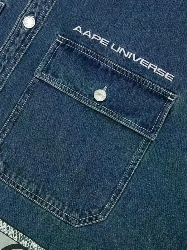 AAPE BY *A BATHING APE Logo-embroidered Patch-detail Shirt