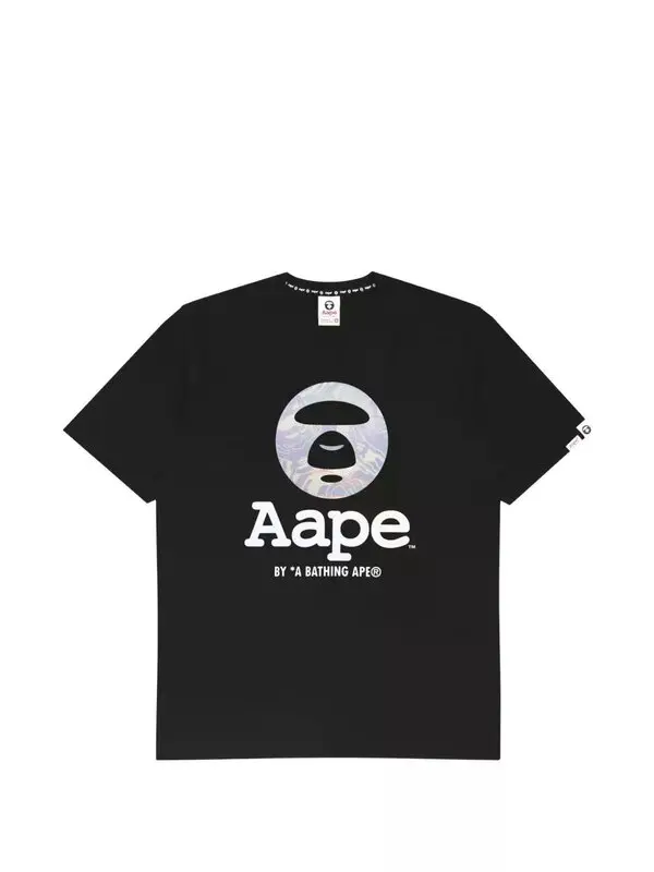 AAPE BY *A BATHING APE Moonface Hologram Logo T-shirt