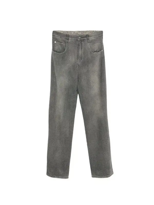 Ermanno Scervino Geometric Pattern Wide-leg Jeans - Grey