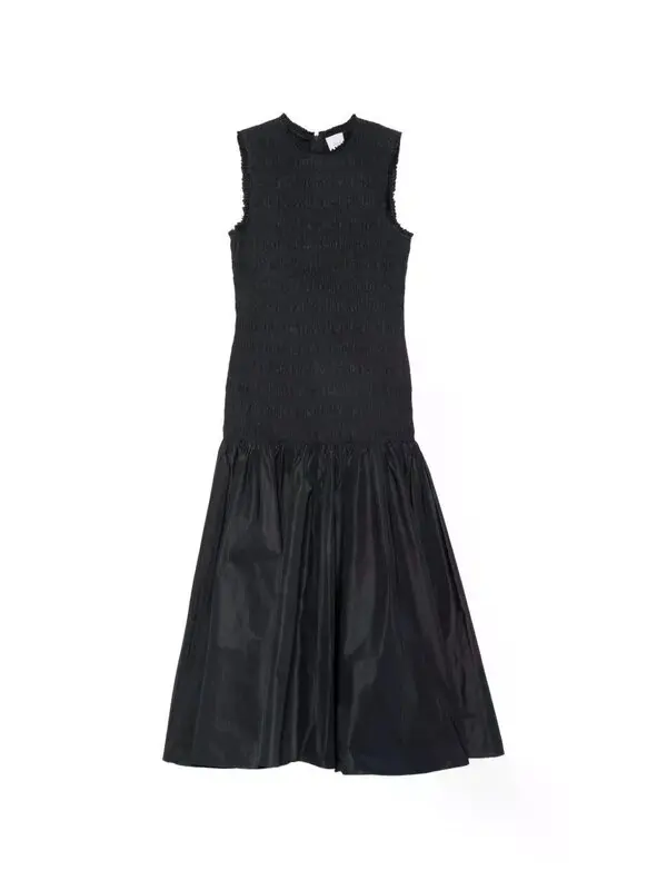 PATOU Shirred Flared Maxi Dress - Black
