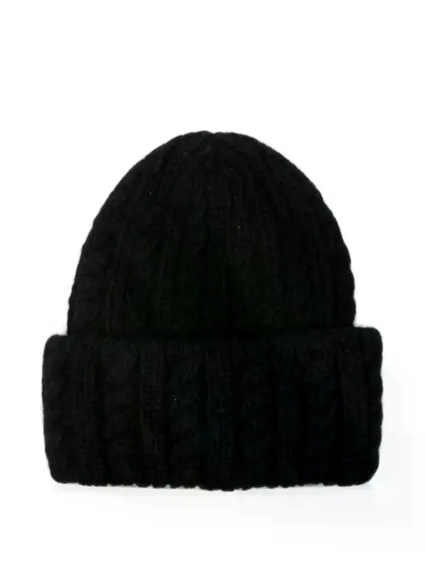Moncler Cable Knit Logo Beanie