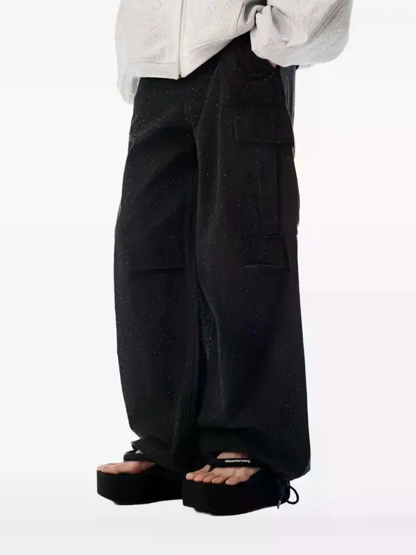 Alexander Wang Crystal Embellished Cargo Pants