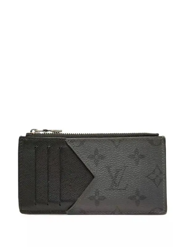 LOUIS VUITTON 2021-2026 Monogram Eclipse Reverse Taigarama Coin Card Holder