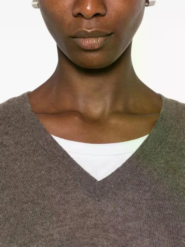 THE ROW V-neck Knit Sweater