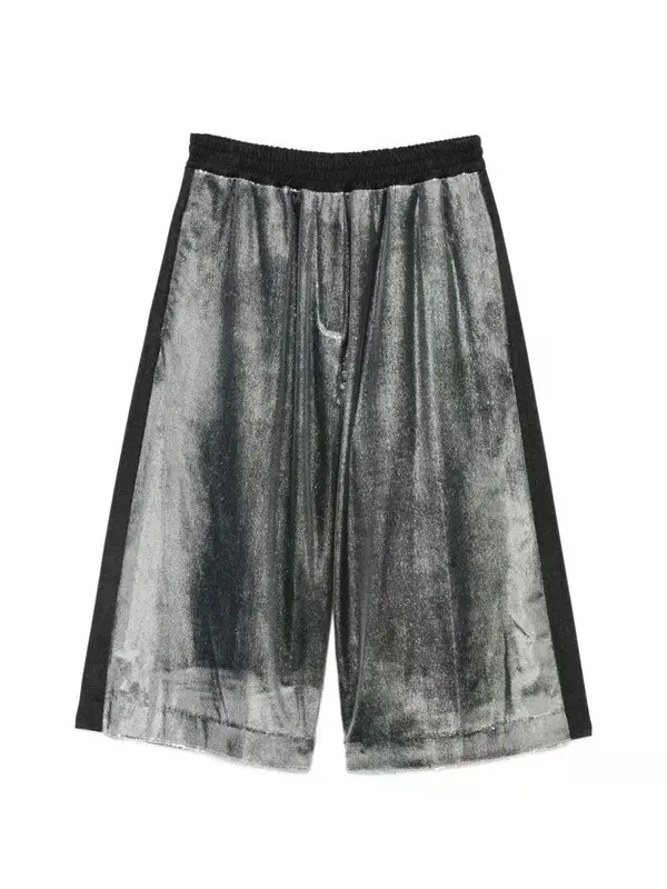 ALYSI Metallic Wide-leg Shorts - Grey