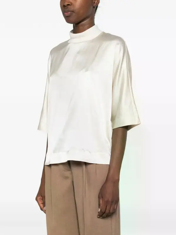Peserico High-neck Short-sleeve Top