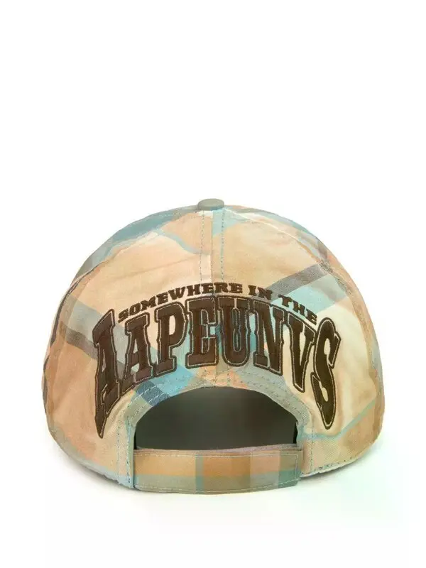 AAPE BY *A BATHING APE Cotton Check Baseball Cap - Neutrals