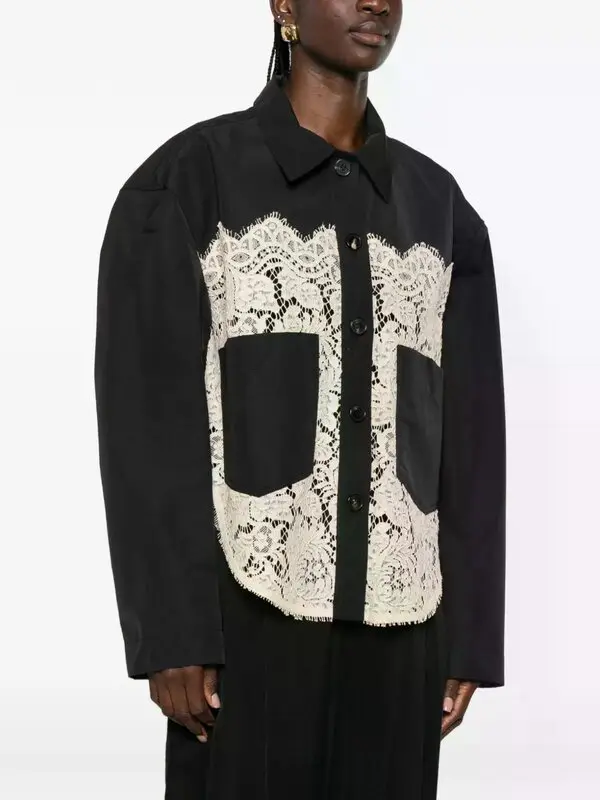 LITKOVSKA Lace-panelled Patch-pocket Shirt