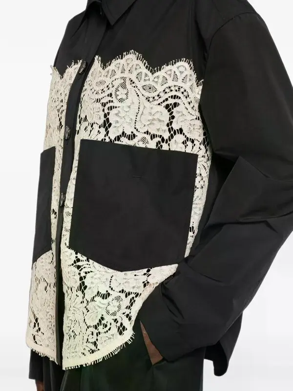 LITKOVSKA Lace-panelled Patch-pocket Shirt