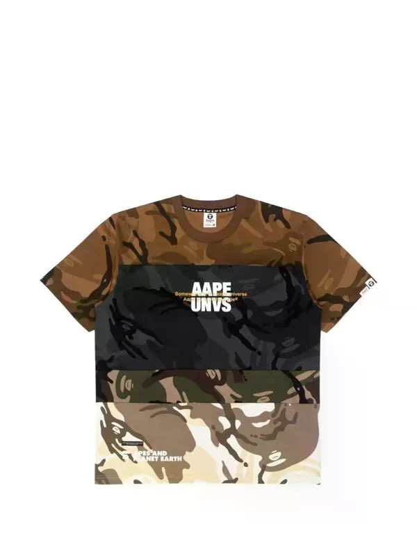 AAPE BY *A BATHING APE Camo-print Colour-block T-shirt