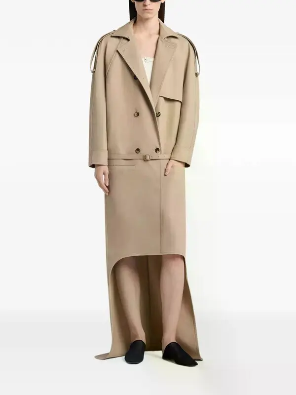 COURREGES Asymmetrical Hem Trench Coat - Neutrals