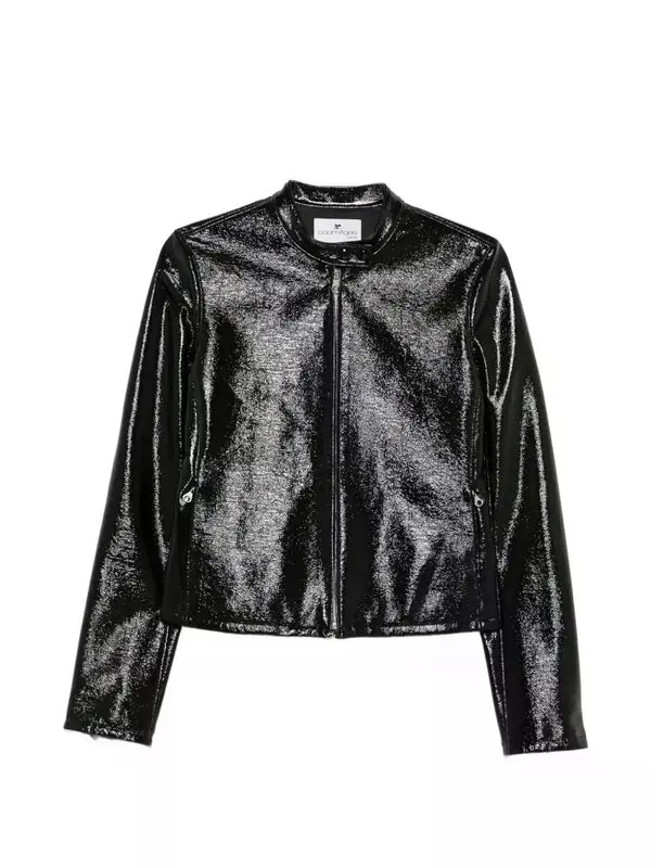 COURREGES Vinyl Effect High Neck Jacket