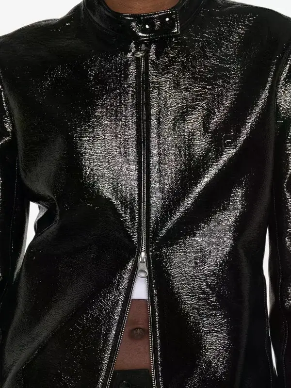 COURREGES Vinyl Effect High Neck Jacket