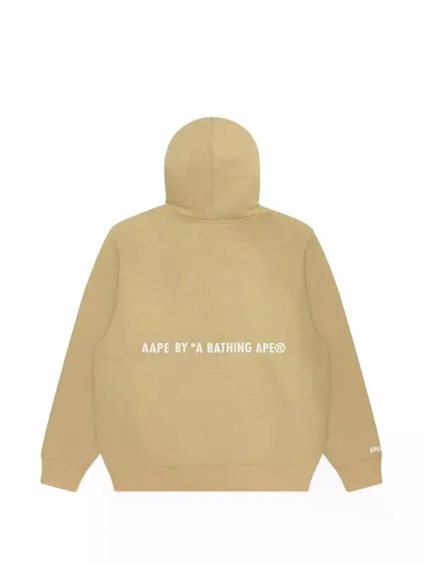 AAPE BY *A BATHING APE Moonface Debossed Zip-up Hoodie - Neutrals