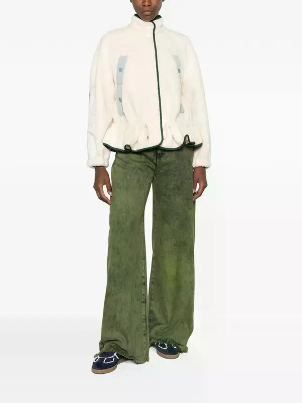 Stine Goya Fleece Jacket With Ruffled Hem