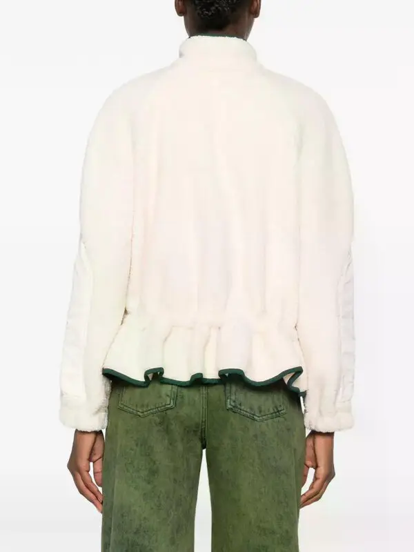 Stine Goya Fleece Jacket With Ruffled Hem