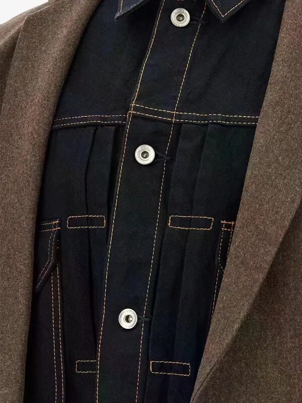 Sacai Wool Flannel Denim Coat