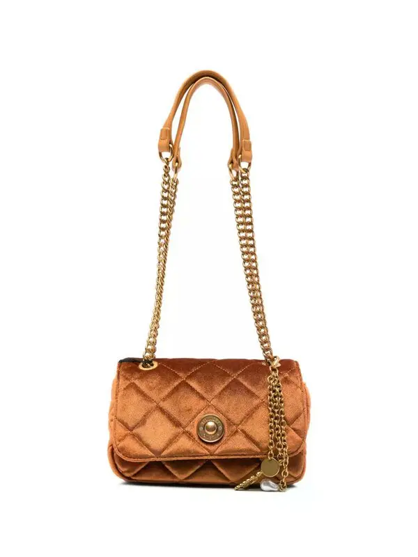 TWINSET Quilted Velvet Shoulder Bag With Faux-pearl Charm