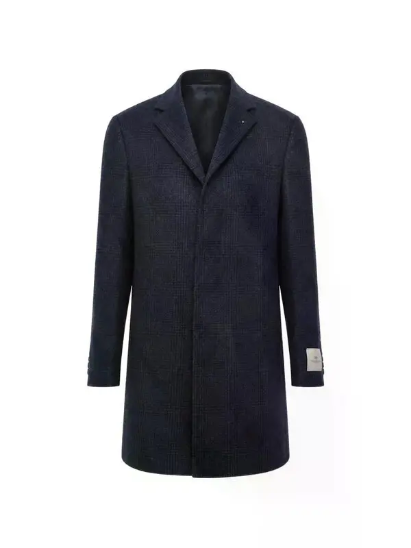 Corneliani District Check Virgin Wool Coat