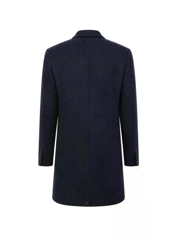 Corneliani District Check Virgin Wool Coat