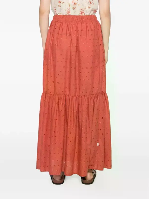 JIJIL Broderie Anglaise Tiered Maxi Skirt