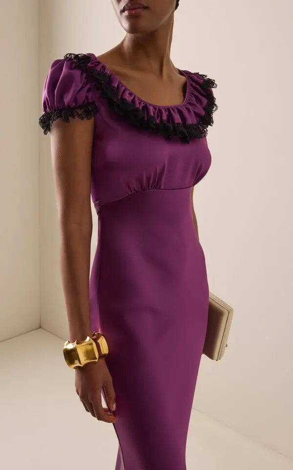 RODARTE Bias Ruffled Silk Maxi Dress