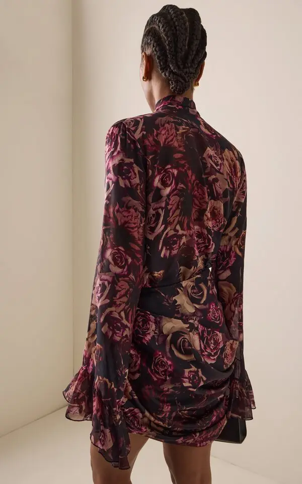 RODARTE Rose Ruffled Silk Chiffon Top