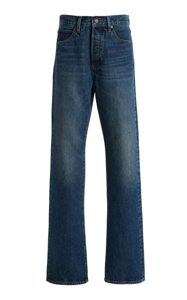 FRAME X Sotheby's Vertical Rigid High-rise Straight-leg Jeans - Dark Wash