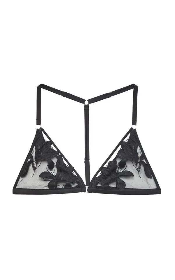 FLEUR DU MAL Lily Embroidery Racer Triangle Bra