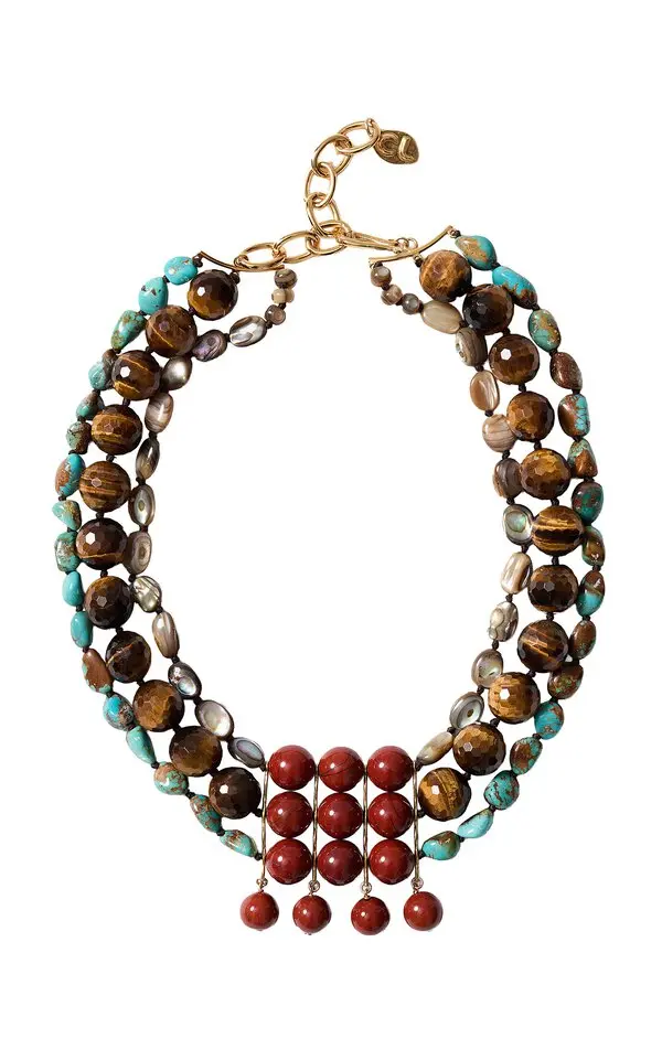 Chan Luu Layered Multi-stone Necklace With Abalone, Tiger's Eye, And - Turquoise