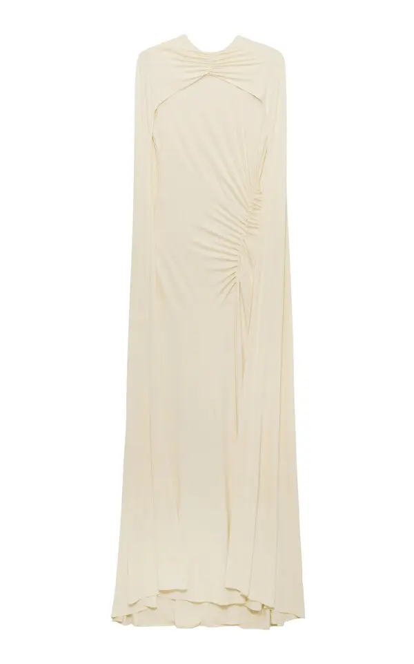 Simkhai Demi Draped Jersey Cape Gown