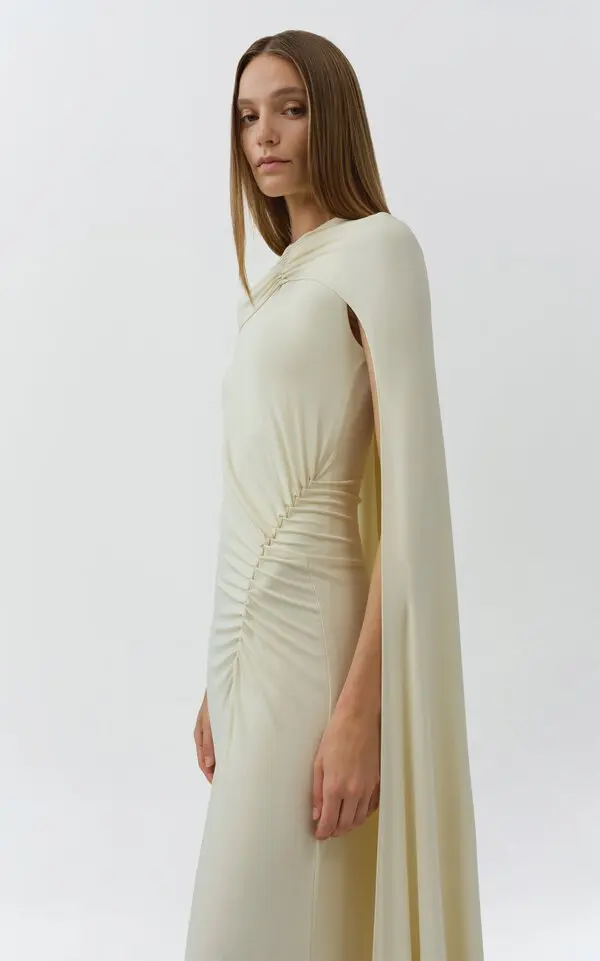 Simkhai Demi Draped Jersey Cape Gown