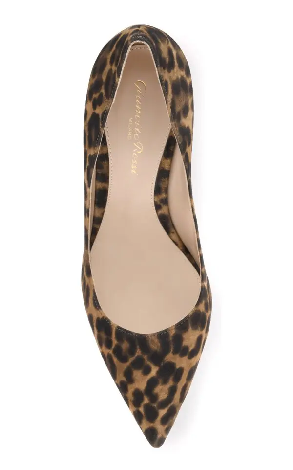 GIANVITO ROSSI Leopard Suede Pointed Toe Stiletto Pumps - Print