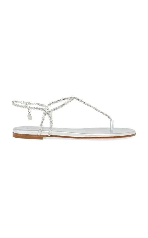 GIANVITO ROSSI Eternity Embellished Leather Thong Sandals